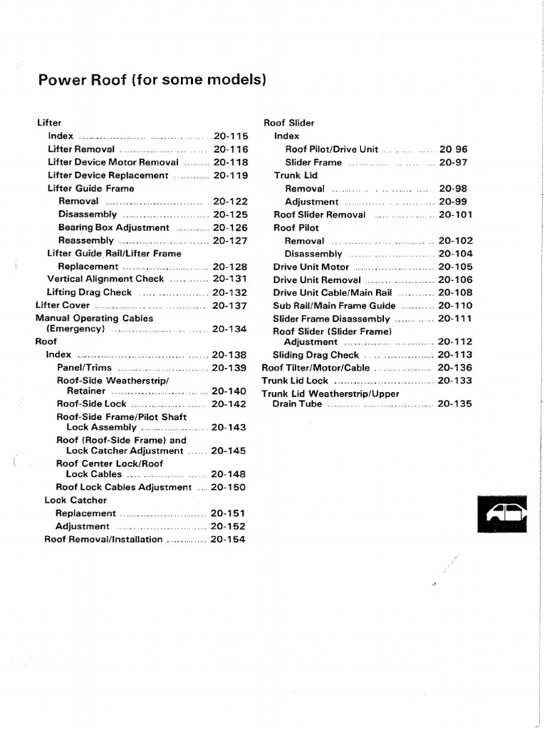 Body & Roof 2of3 (Power Roof) | PDF