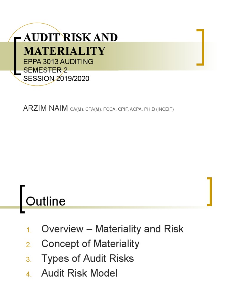 WK 5 Audit Risk and Materiality | PDF | Financial Audit | Audit