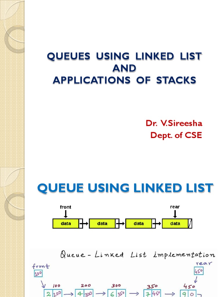 Queue Using Linked List And Applications Of Stacks Pdf Queue Abstract Data Type 6025
