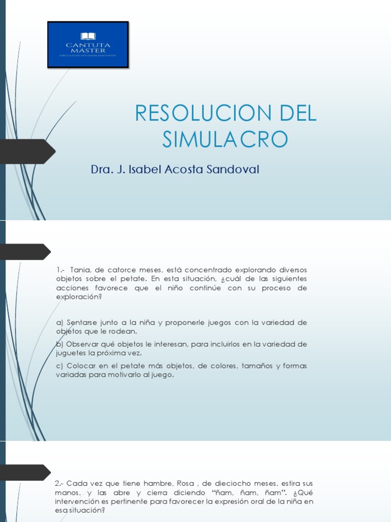 Resolucion Del Simulacro | PDF | Salón de clases