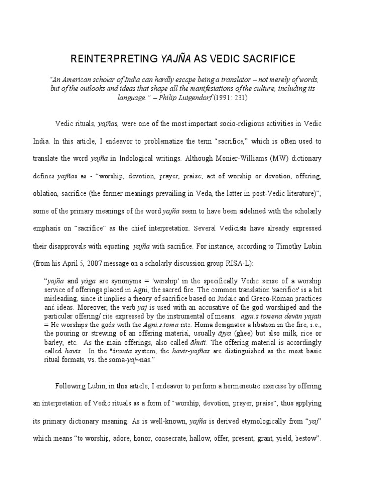Yajnas | PDF | Vedas | Rituals