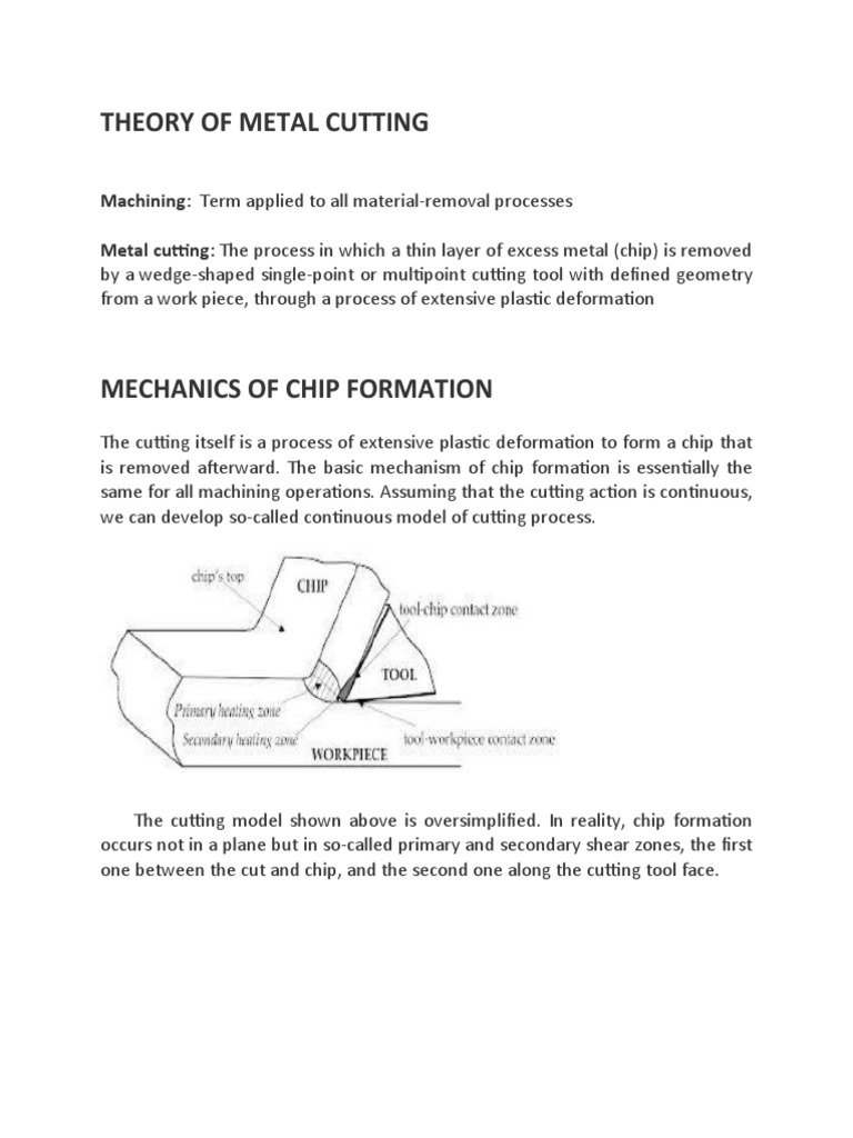 Mechanics of Metal Cutting Theory | PDF | Machining | Wear