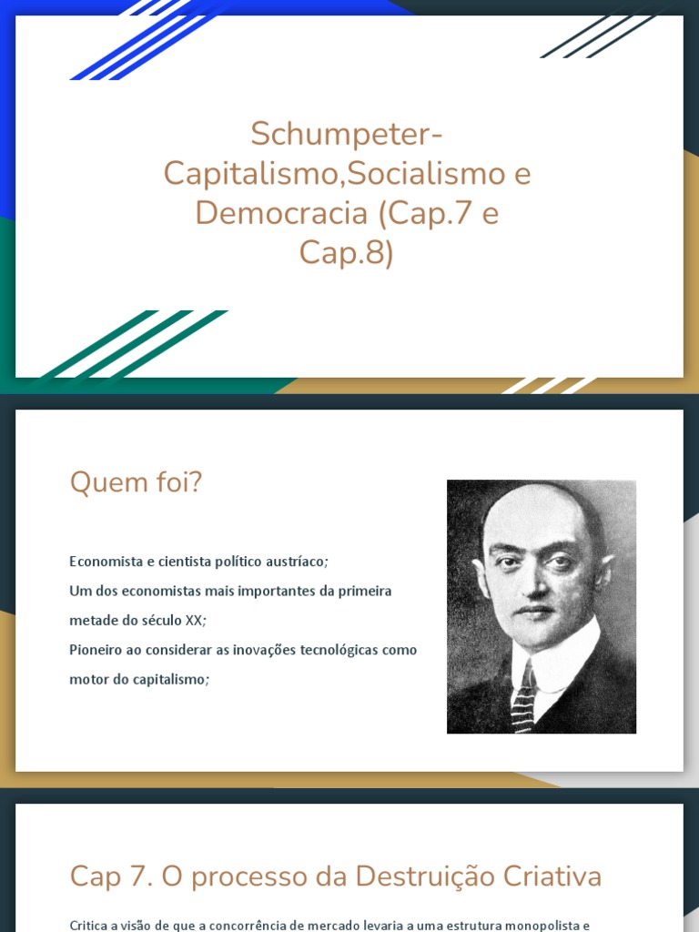 Seminário 09 - Sistemas Econômicos 1 (Schumpeter) | PDF | Monopólio | Economia