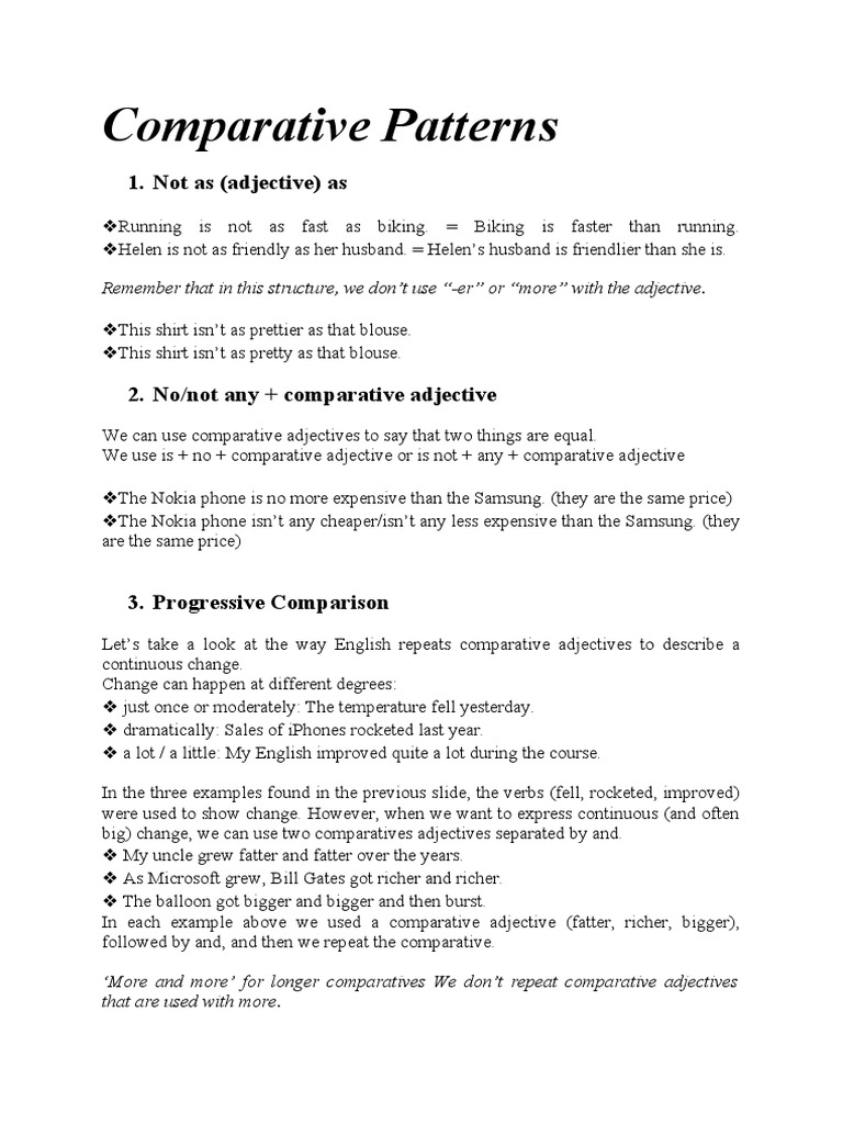 Comparative Patterns | Download Free PDF | Adjective | Linguistic Typology