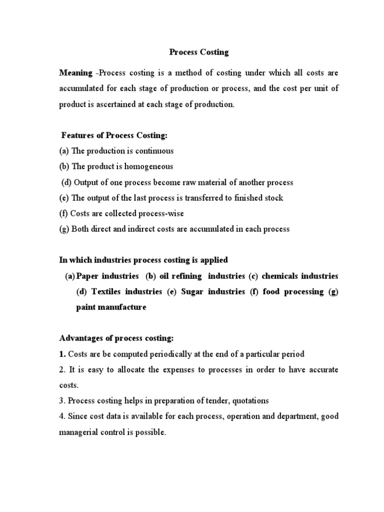 Process Costing | PDF | Cost Of Goods Sold | Cost