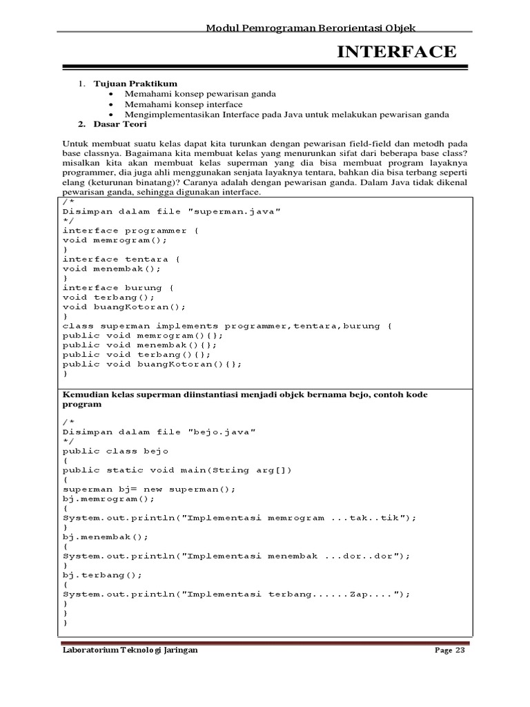 Implementasi Interface di Java | PDF