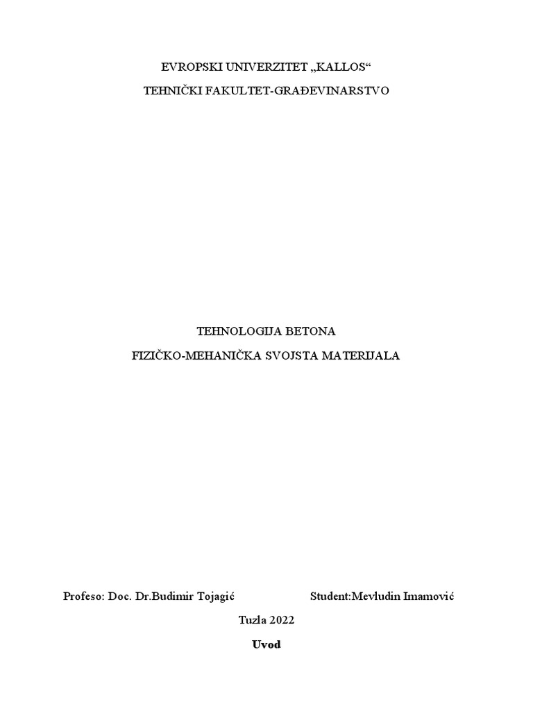 Tehnologija Betona | PDF