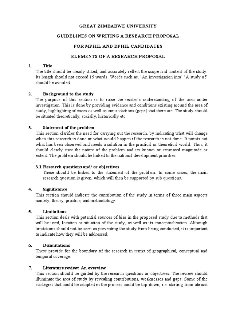 GZU Guidelines For Writing A Research Proposal | PDF | Theory | Top ...