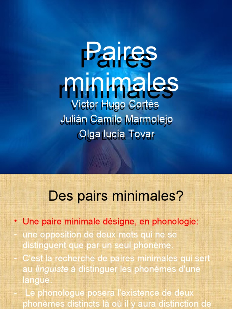 Paires Minimales | PDF | Phonologie | Communication orale