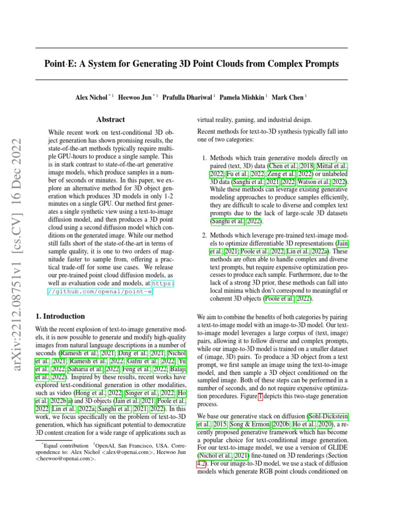 Generate 3D Point Clouds from Text Prompts | PDF | 3 D Computer Graphics | Rendering (Computer ...
