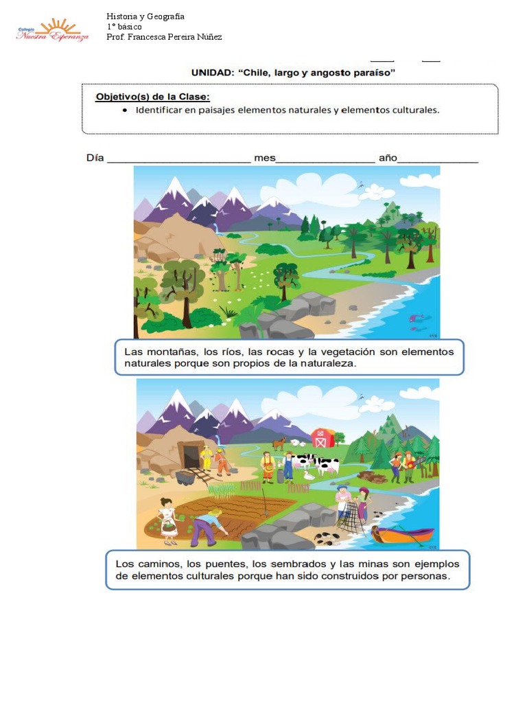 Elementos Naturales y Culturales 1° Básico | PDF