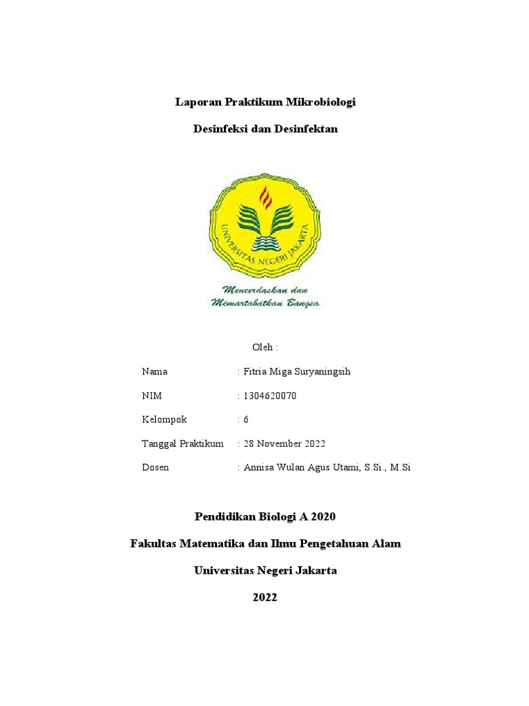 Perbedaan Desinfektan dan Desinfeksi | PDF