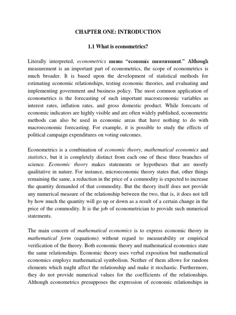 Econometrics | PDF | Econometrics | Economics Econometrics | PDF | Econometrics | Economics