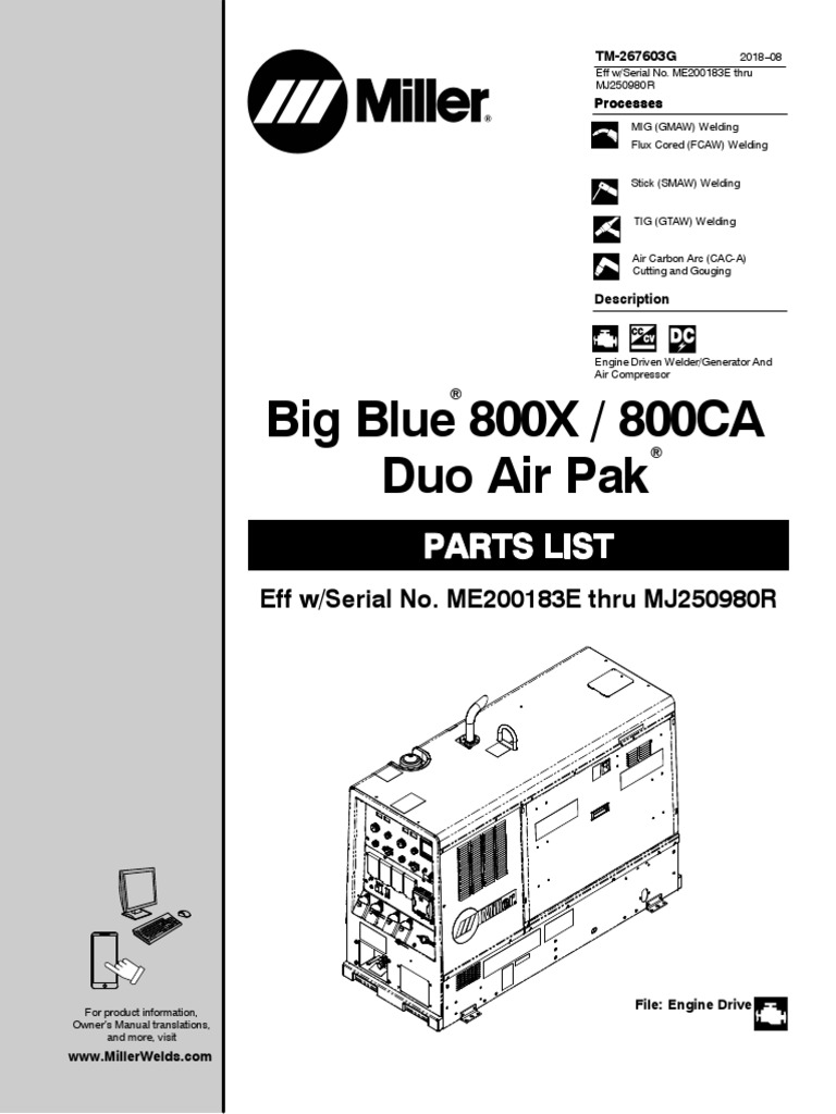 22-529 Motosoldadora Miller Big Blue | PDF | Belt (Mechanical ...