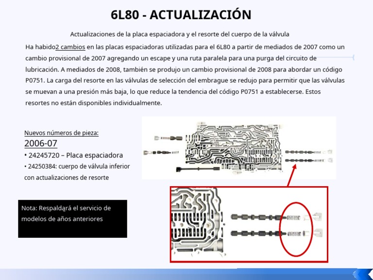 Actualización Técnica 6L80 | PDF