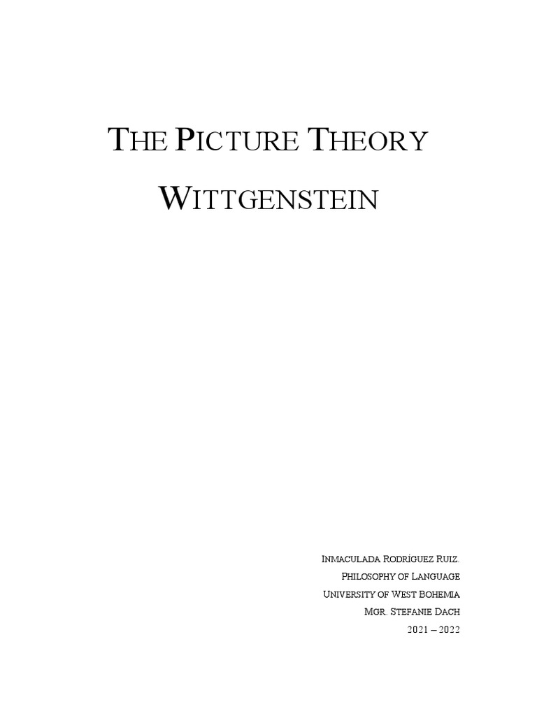 The Picture Theory | PDF | Proposition | Ludwig Wittgenstein