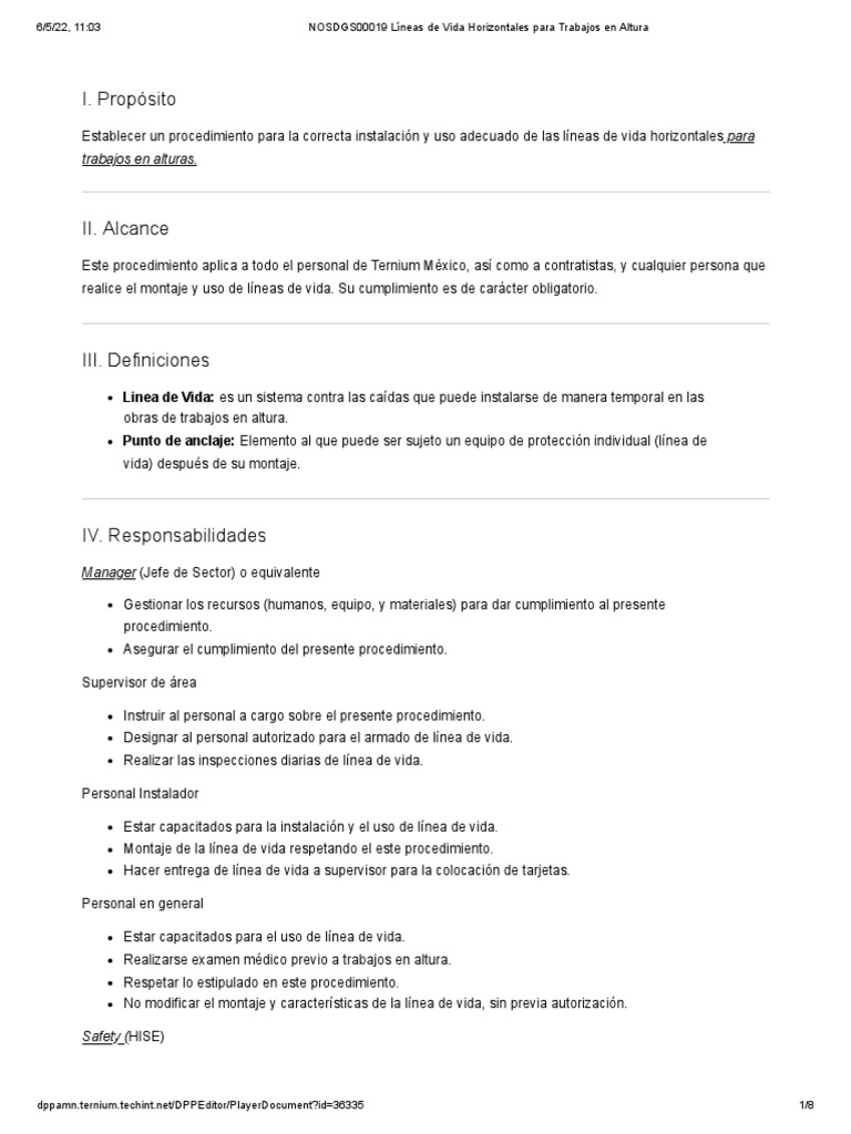 Líneas de Vida Horizontales para Trabajos en Altura | PDF | Soldadura ...