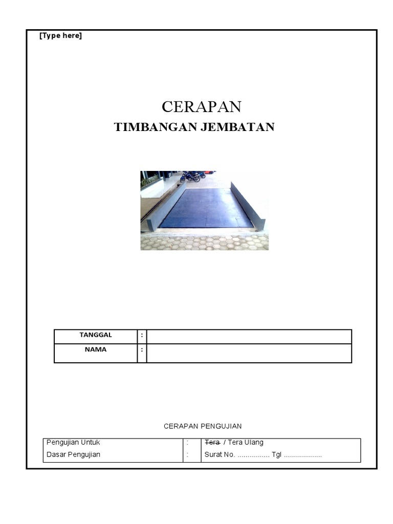 Cerapan Timbangan Jembatan | PDF | Teknologi & Rekayasa