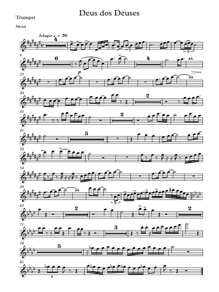 Deus Dos Deuses - Trumpet | PDF