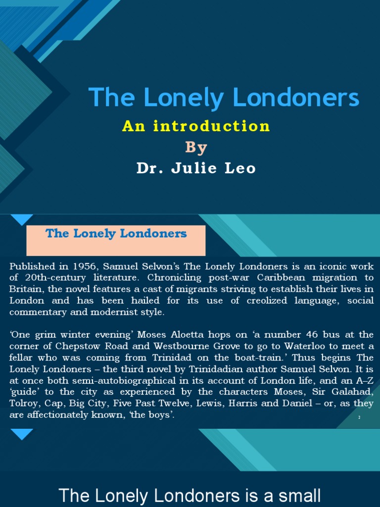 A230B-The Lonely Londoners. Intro - Sam Selvon | PDF