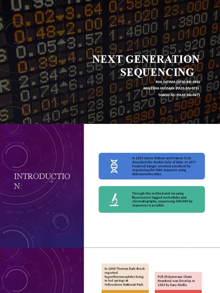 Next Generation Sequencing | PDF | Dna Sequencing | Polymerase Chain ...
