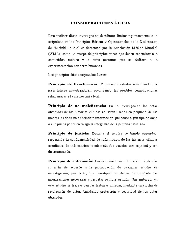 Consideraciones Éticas | PDF