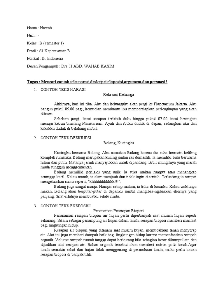 Contoh Contoh Teks | PDF | Sains & Matematika | Gaya Hidup