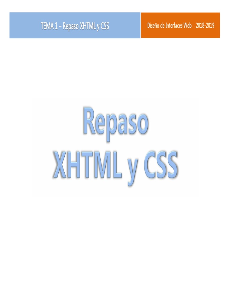 Repaso XHTML Parte 1 | PDF | HTML | Xhtml