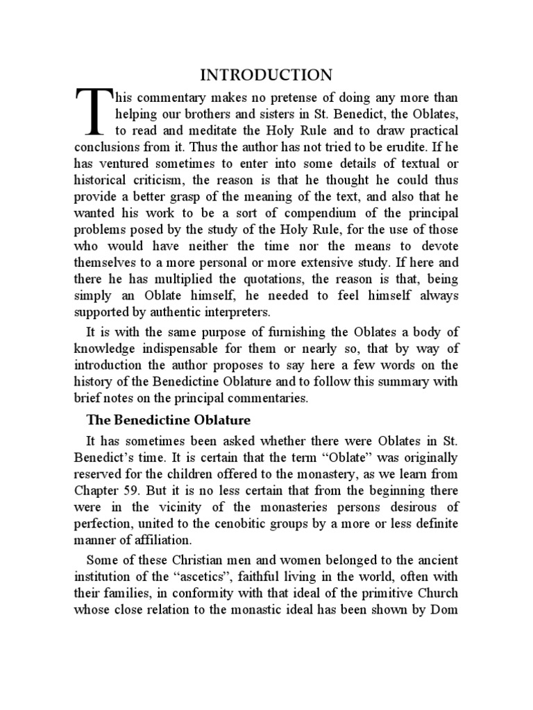 Introduction Rule | PDF | Monk | Abbot