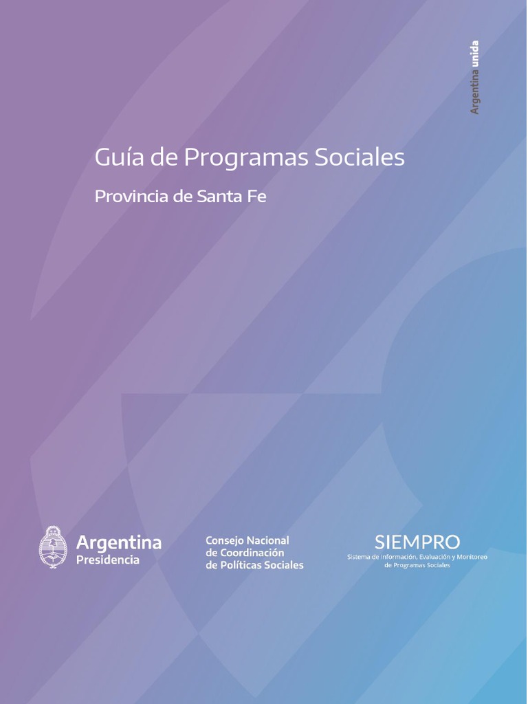 Guia de Programas Sociales 2021 (Santa Fe) | PDF | Trabajo Social | Inclusión (Educación)