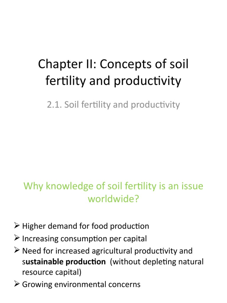 Soil Fertility vs. Productivity Explained | PDF