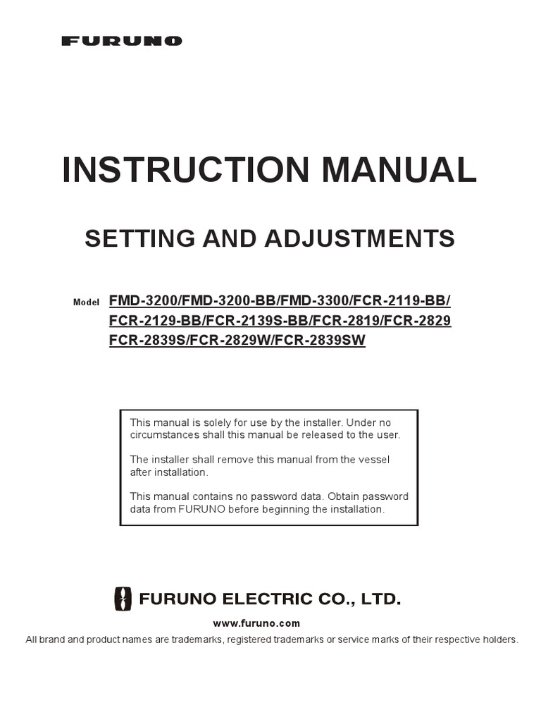 E4201204M2 SETTING AND ADJUSTMENTS FMD3200 3300 FCR2xx9 | PDF | Computer Network | Personal ...