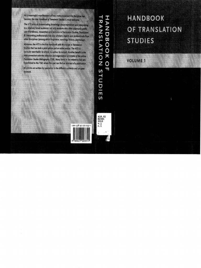 Handbook of Translation Studies | PDF