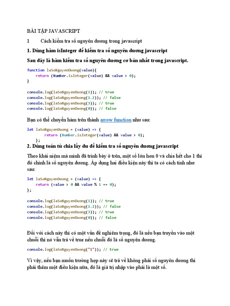 Bài Tập Javascript | PDF