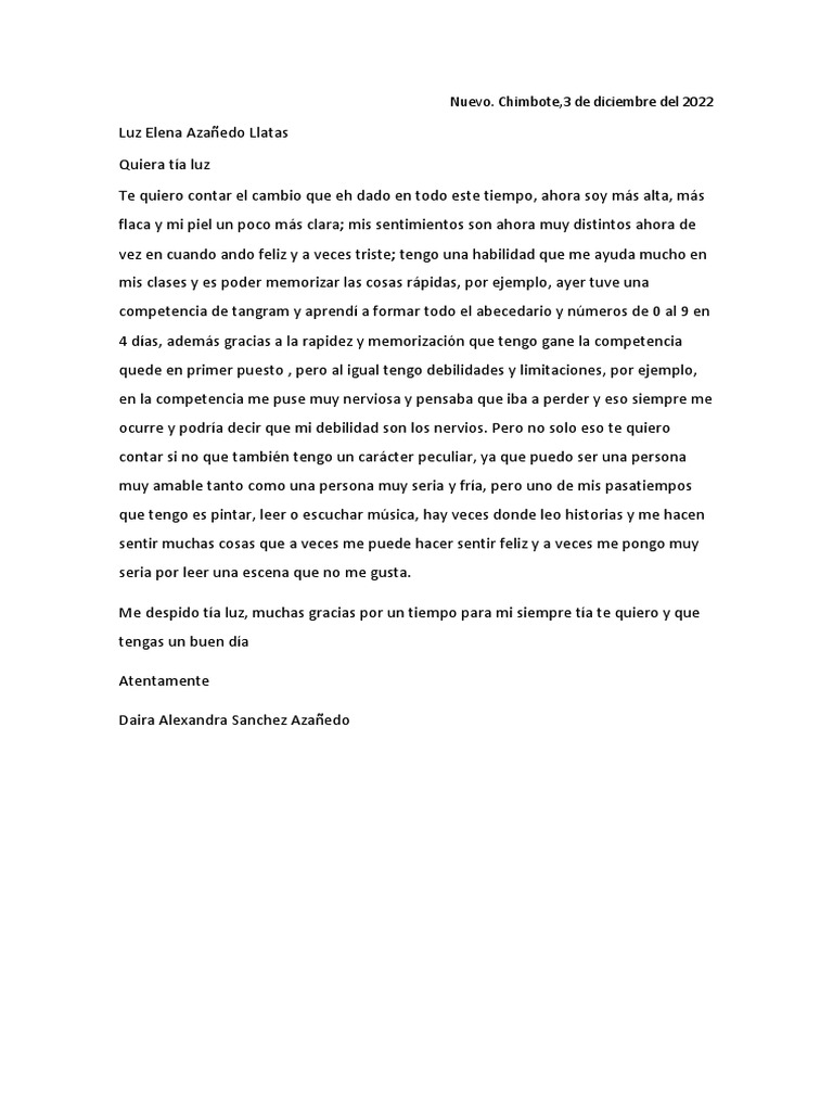 Carta para Mi Ser Querido | PDF