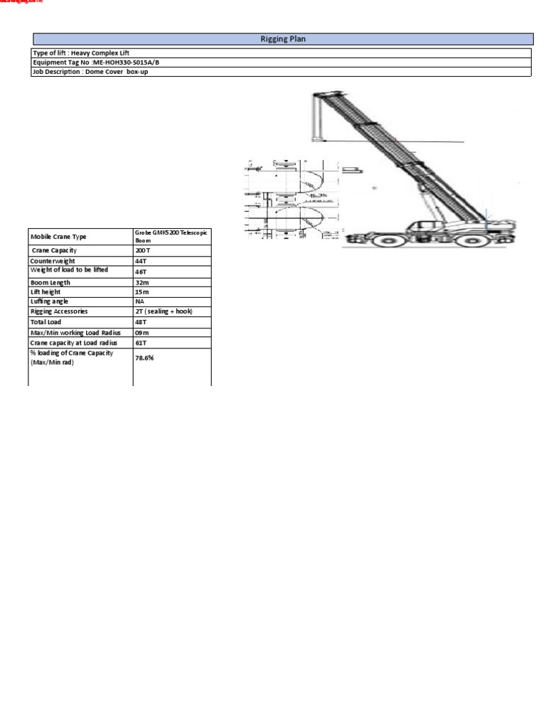330-S015AB Rigging Plan With 200T Crane | PDF