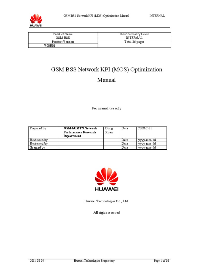01 GSM BSS Network KPI (MOS) Optimization Manual | PDF | Codec | Forward Error Correction