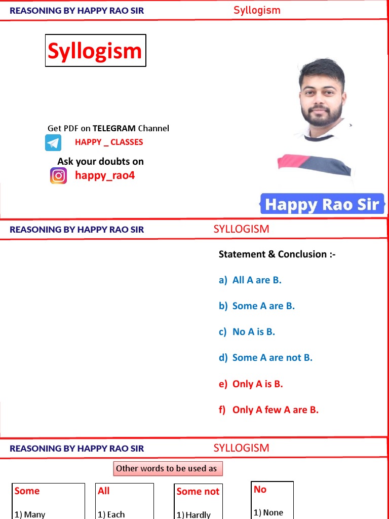 An Introduction to Syllogisms and Logical Reasoning Patterns | PDF ...