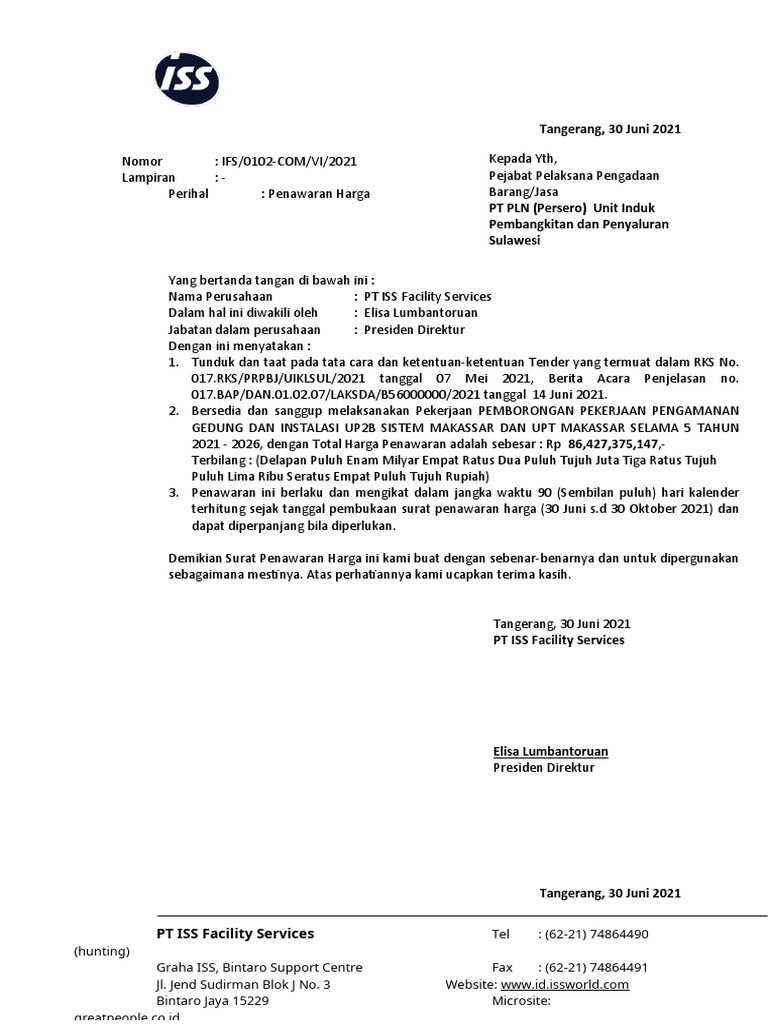 Surat Penawaran Harga | PDF