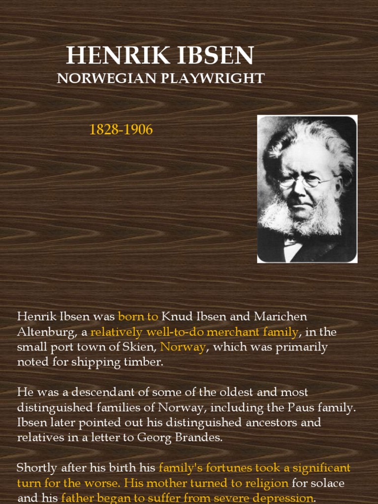 Vdocuments - MX Henrik Ibsen Norwegian Playwright | PDF | Henrik Ibsen