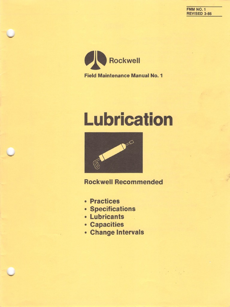 Rockwell Lubrication Field Maintenance Manual No.1 | PDF