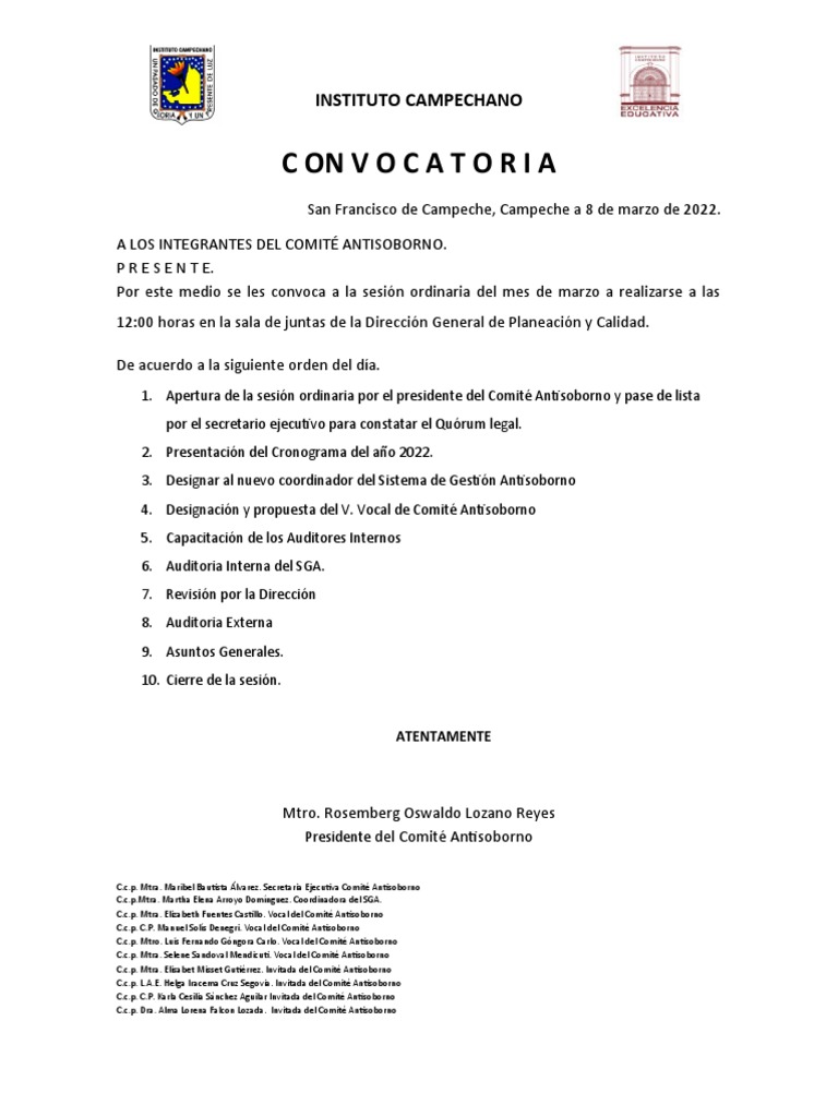 Convocatoria Pdf
