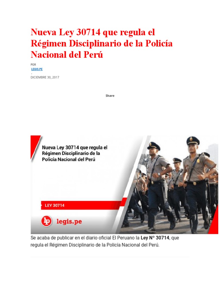 Regimen Disciplinario de La Policia Nacional Del Peru | PDF ... Regimen Disciplinario de La Policia Nacional Del Peru | PDF ...