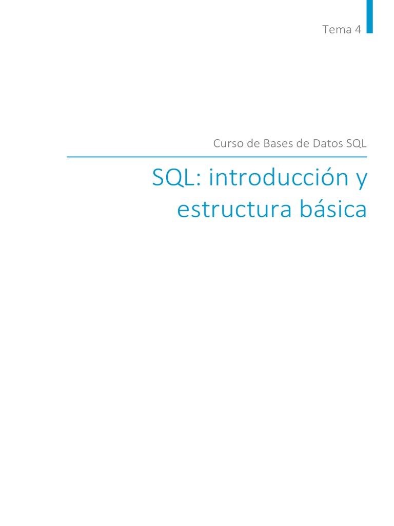 Tema 4 | PDF | SQL | Base de datos relacional