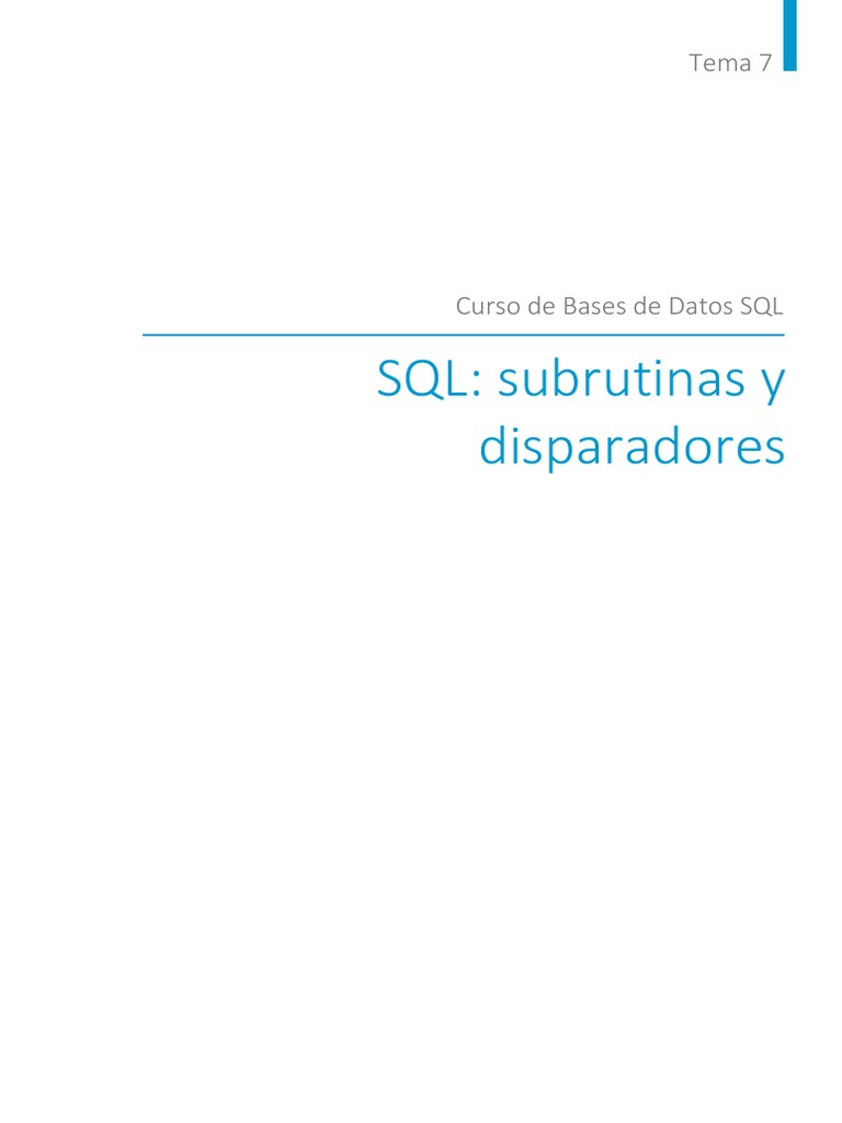 Tema 7 | Descargar gratis PDF | SQL | Pl / Sql
