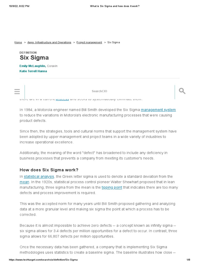 What Is Six Sigma and How Does It Work | PDF | Six Sigma | Standard ...