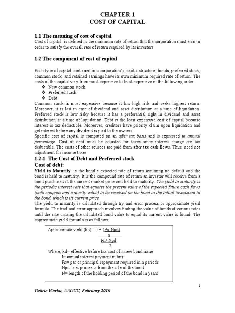 Financial Management Part II-2 | Download Free PDF | Cost Of Capital ...