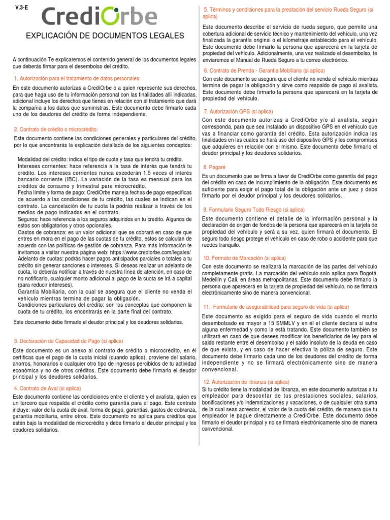 Explicacion de Documentos Legales-E - 2006433 - 20220726-1504 | PDF | Pagos | Crédito