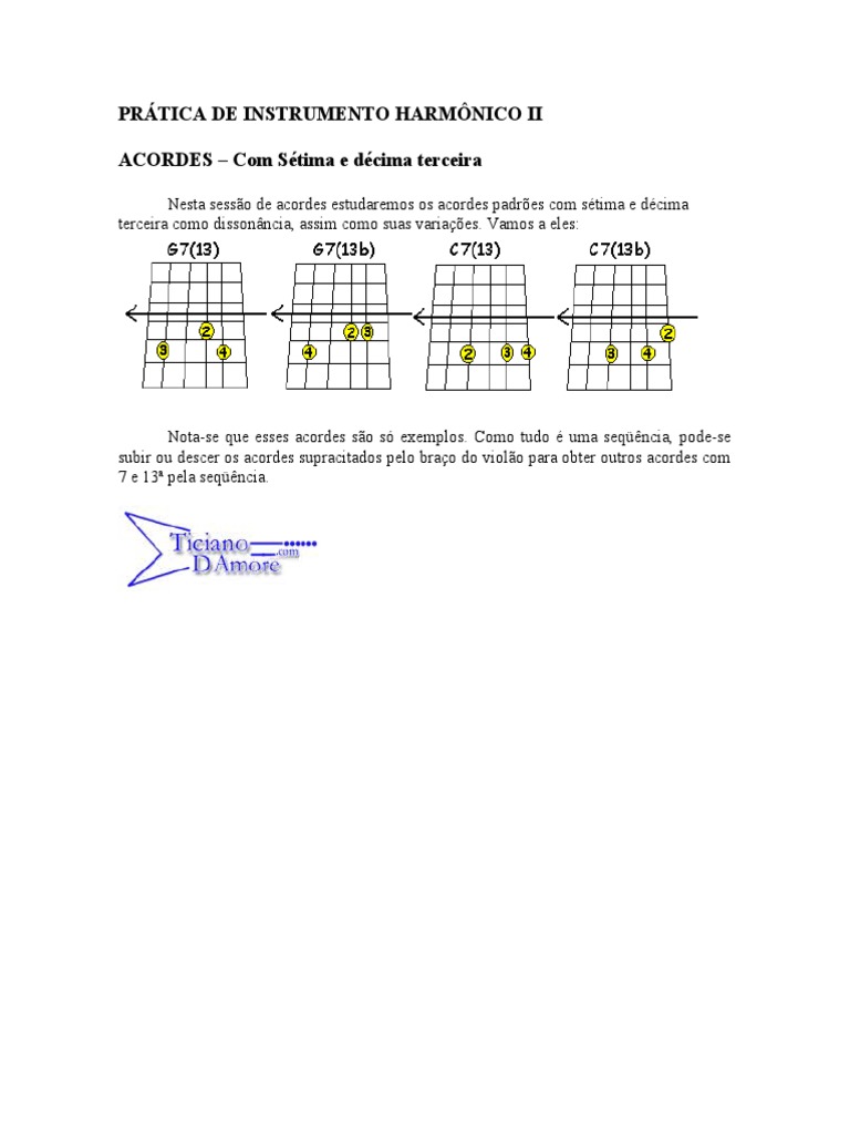 Acordes - Sétima e Décima Terceira | PDF