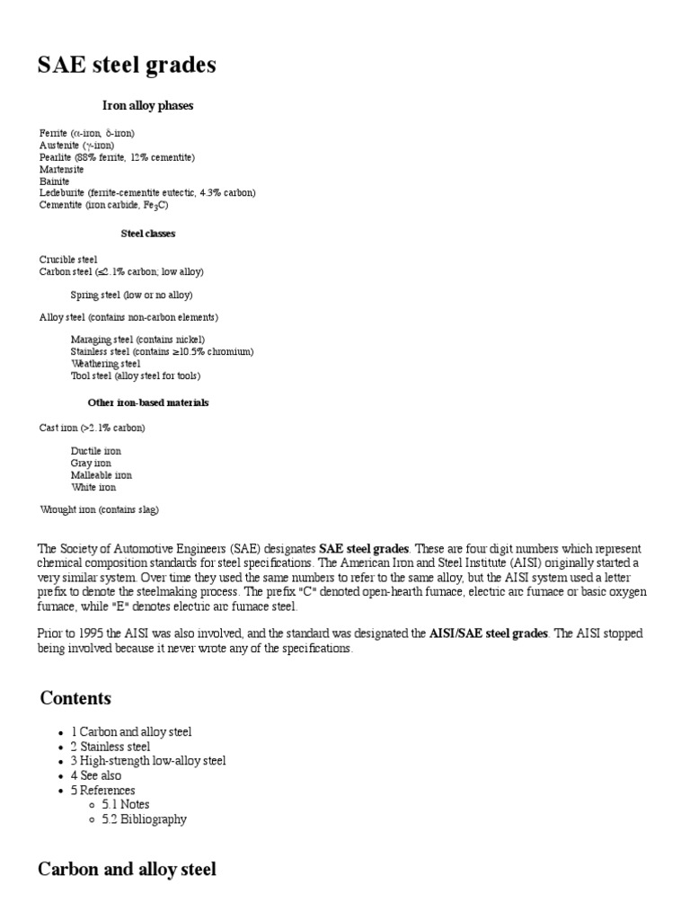 61fc14bb88a7a1f60f3b6a69 - SAE Steel Grades | PDF | Steel | Stainless Steel